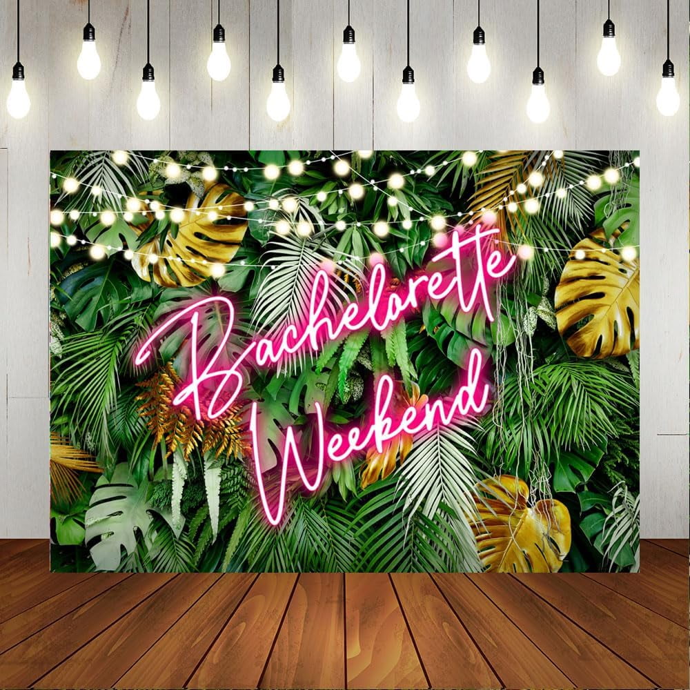 Bachelorette Weekend Backdrop Tropical Theme for Parties Pink Party ...
