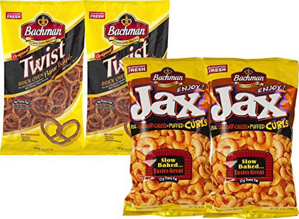 Bachman Jax Cheddar Cheese Curls And Bachman Twist Pretzels Variety 4 ...