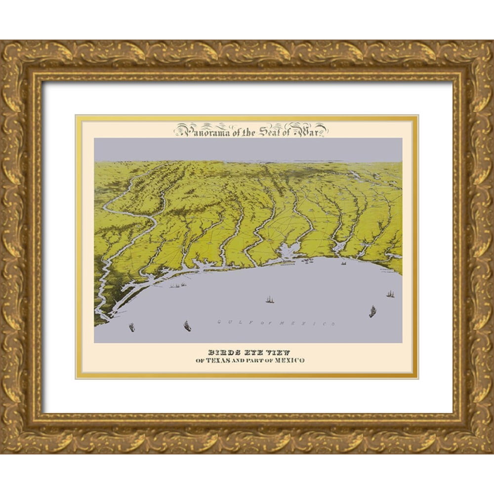 Bachmann 18x15 Gold Ornate Wood Framed with Double Matting Museum Art ...
