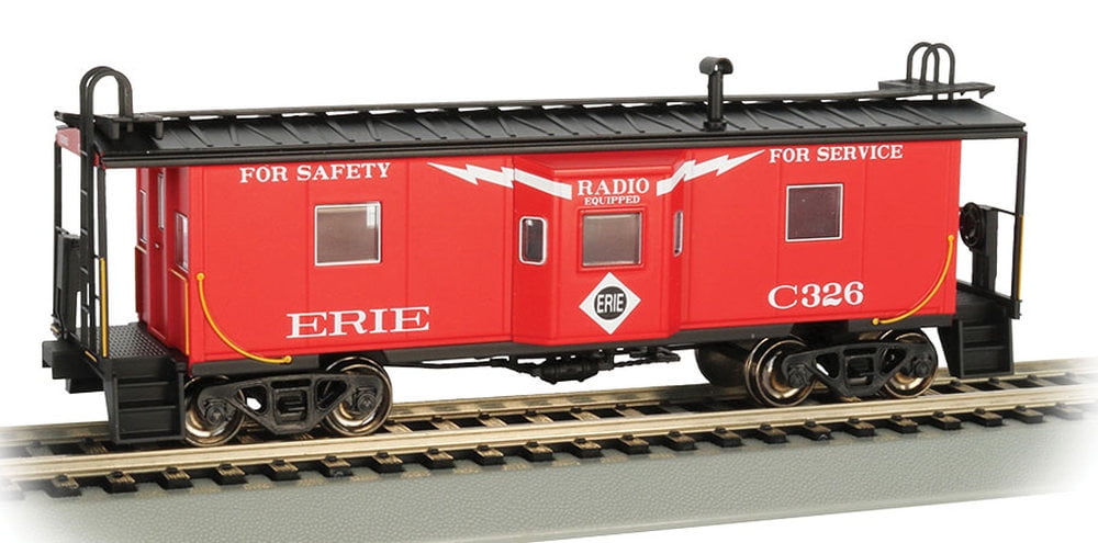 Bachmann #73203, HO Scale, Bay Window Caboose with Roof Walk, Erie ...