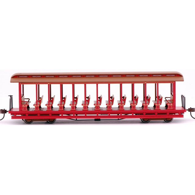 Bachmann HO Scale Train Passenger Open Sided Excursion Car Red & Brown ...