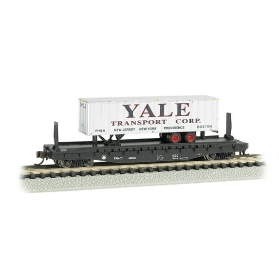 Bachmann Industries N 526" Flatcar w/Piggyback Trailer, ACL/Yale ...
