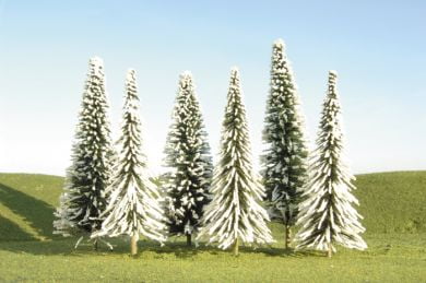 Bachmann Trains HO Scale Pine Trees with Snow, 5-6 Inches, 6 per Box ...