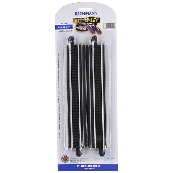 Bachmann Trains HO Scale E-Z Track 9" Straight Track, 4 Pack - Walmart.com