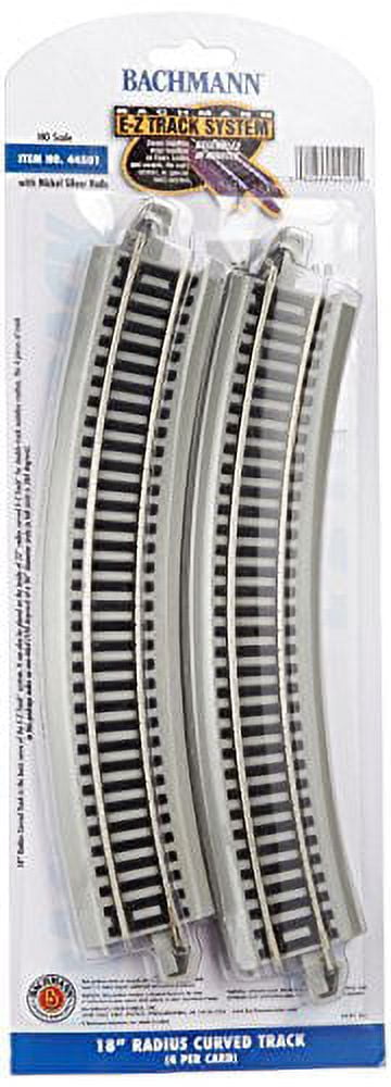 Bachmann Trains Snap-Fit E-Z Track 18" Radius Curved Track (4/card ...