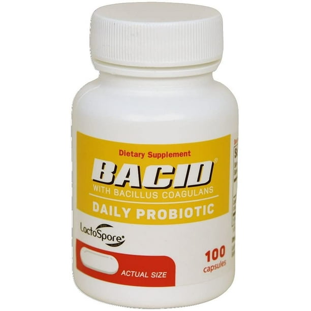 Bacid Capsules White Bacillus Coagulans Daily Probiotic 100.0 ea ...