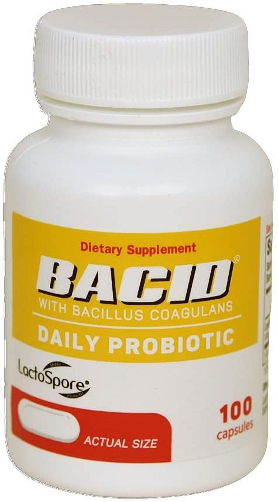 Bacid Capsules White Bacillus Coagulans Daily Probiotic 100.0 ea ...