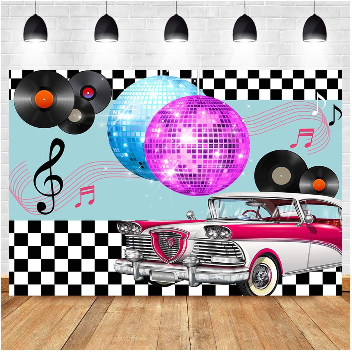 Back to 50's Sock Hop Theme Photography Backdrops Vinyl 1950s Retro ...