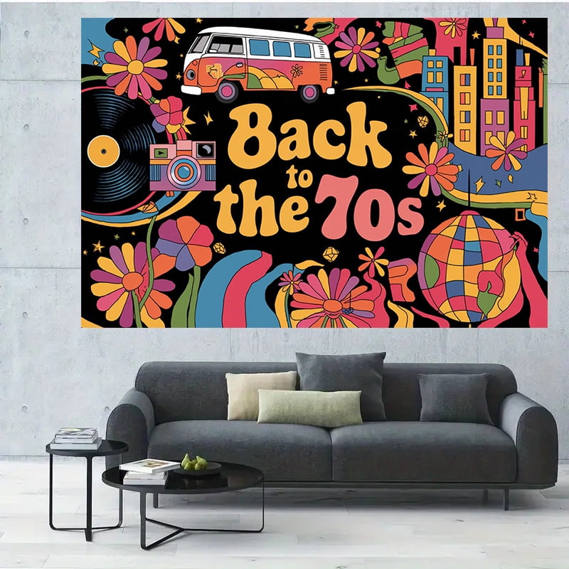 Back to 70s Party Backdrop 1970's Retro Colorful Disco Ball Photography ...
