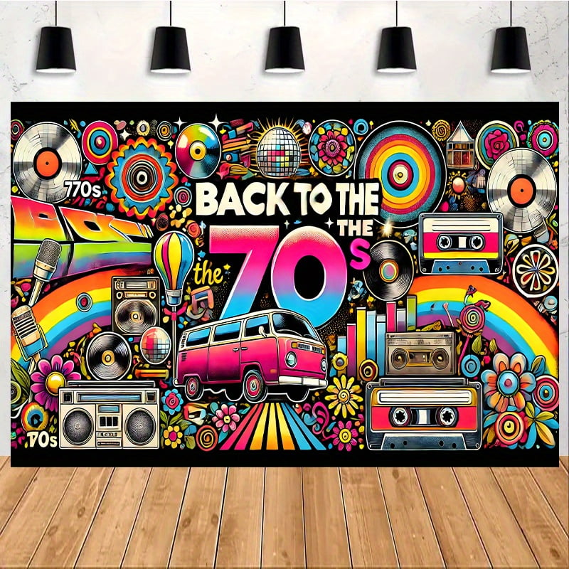Back to 70s Party Backdrop 1970's Retro Disco Ball Party Photography ...
