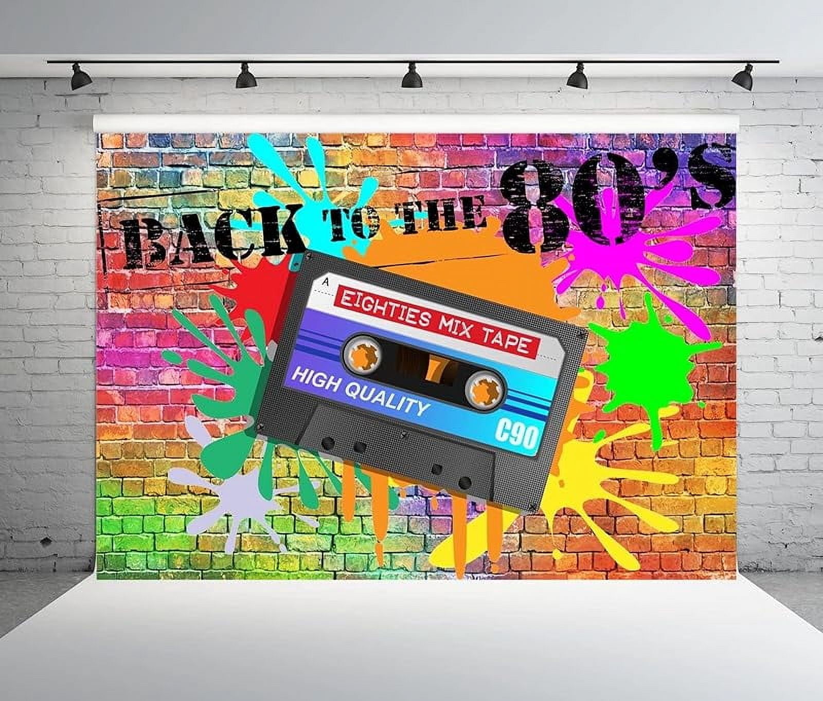 Back to The 80's Backdrop 80s Birthday Party Brick Wall Banner Disco 80 ...