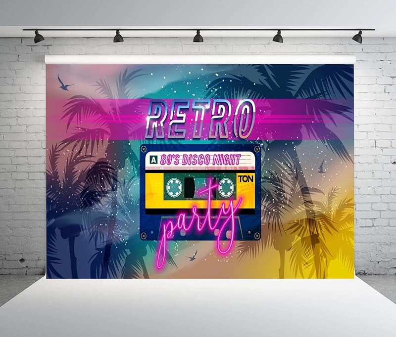 Back to The 80's Backdrop 80s Birthday Party Brick Wall Banner Disco 80 ...