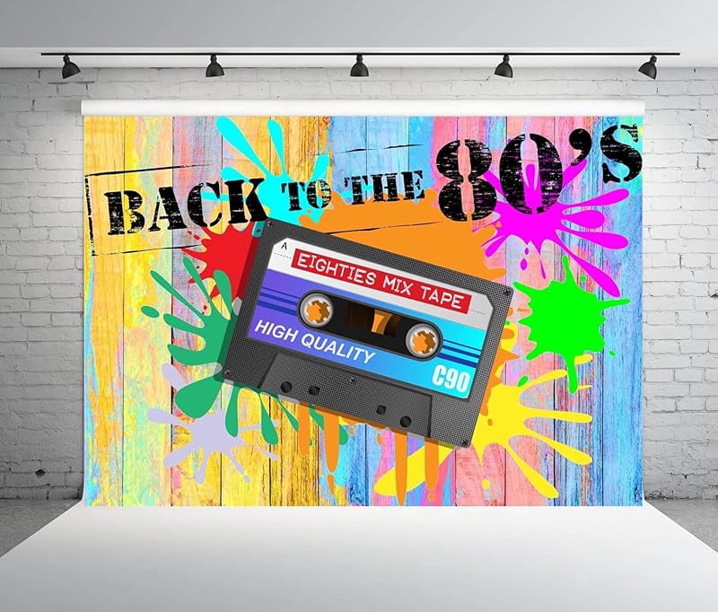 Back to The 80's Backdrop 80s Birthday Party Brick Wall Banner Disco 80 ...