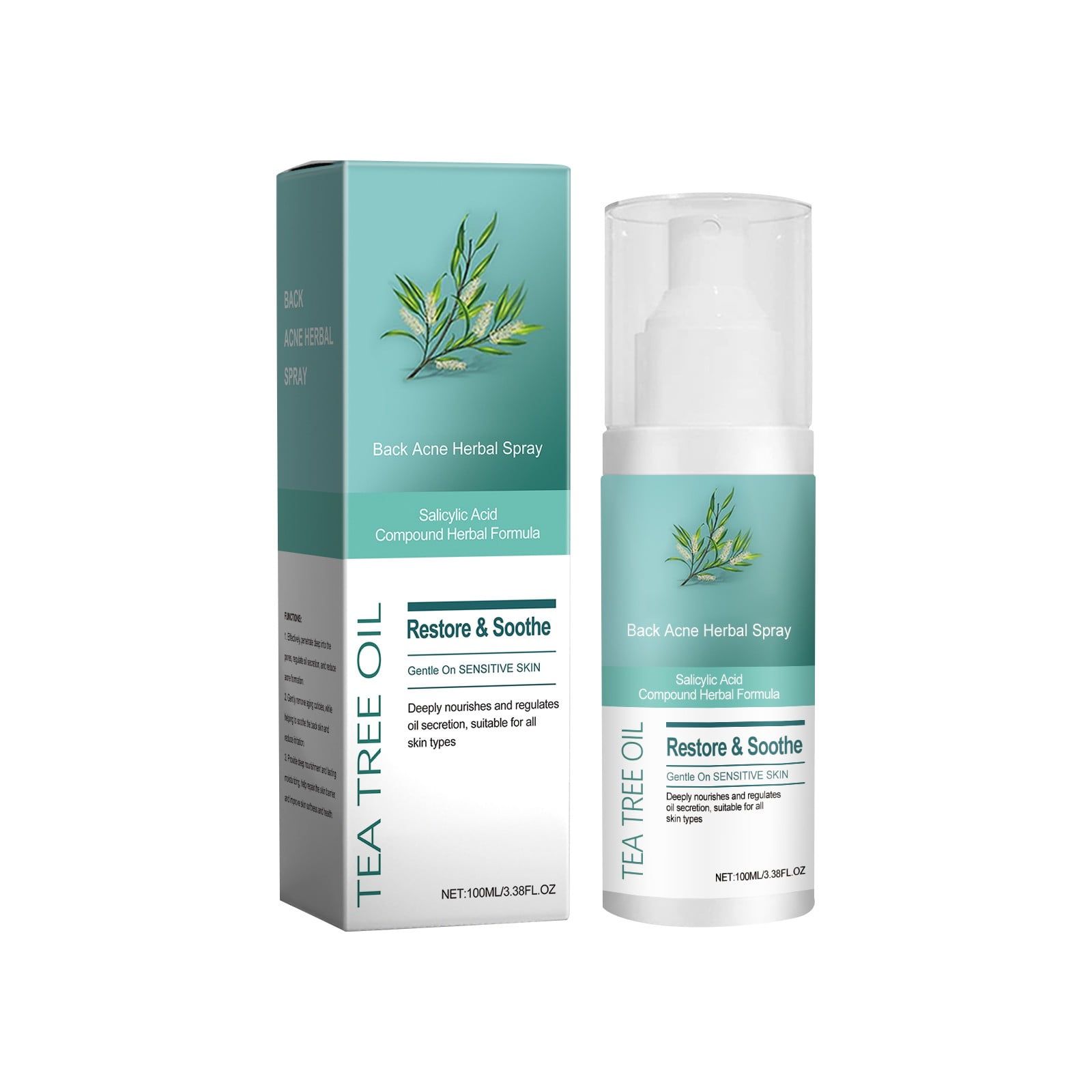 Back Acne Herbal Spray Regulates Oil Secretion, Soothes The Skin ...