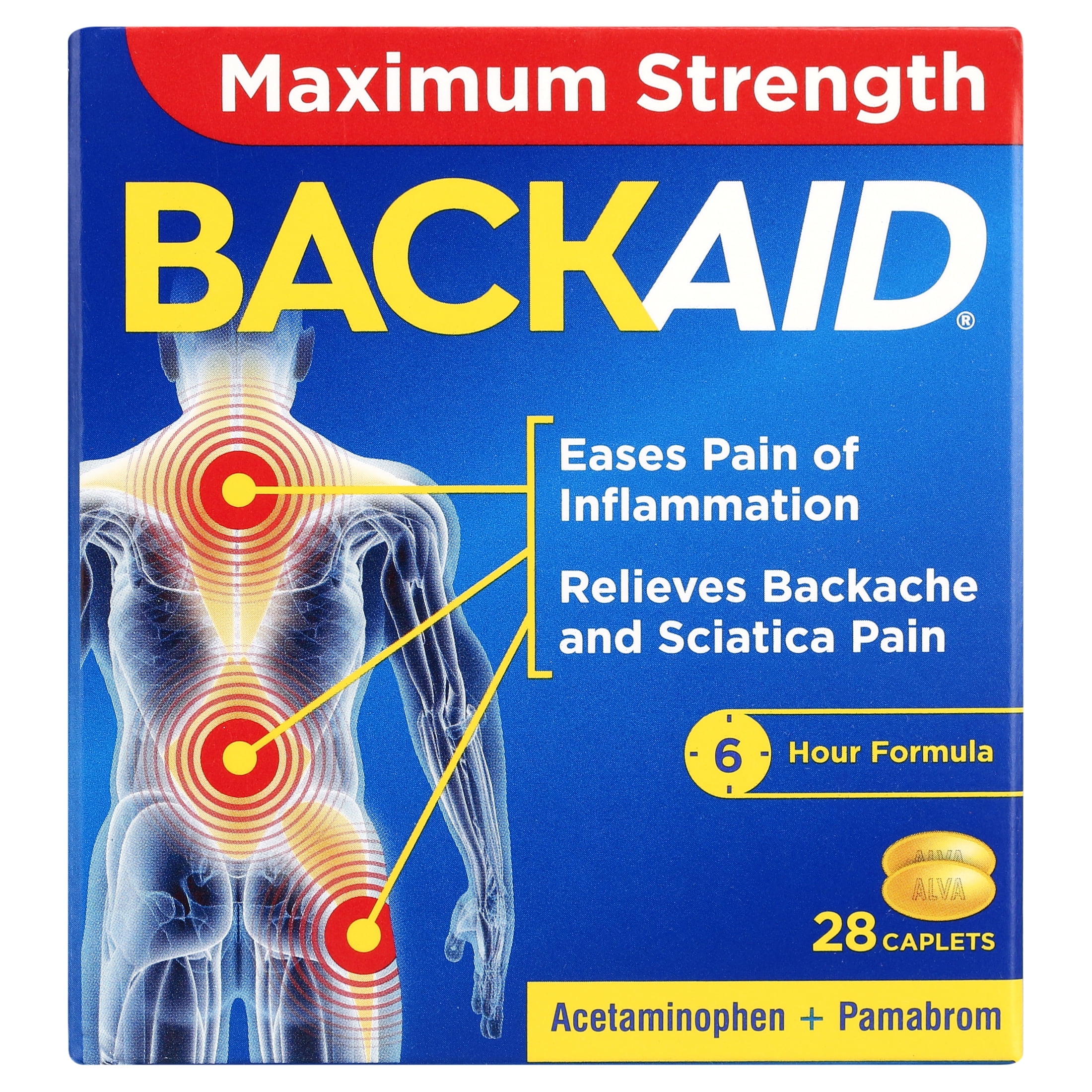 Developlus Back Pain and Muscle Pain Reliever, 28 Tablets, Backache ...