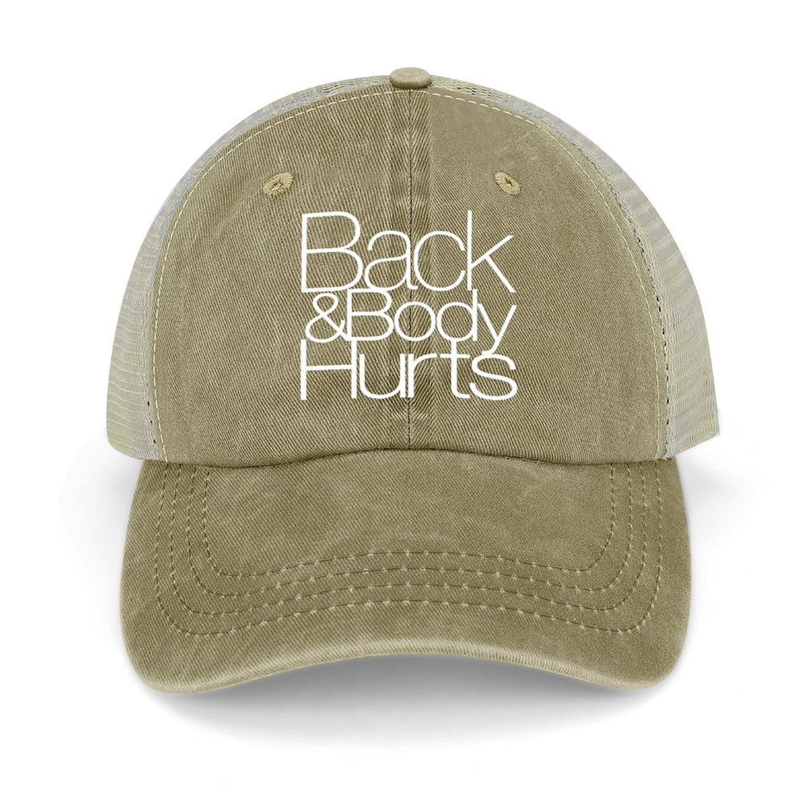 Back And Body Hurts Khaki Hat Adjustable Funny Fashion Unisex Baseball ...