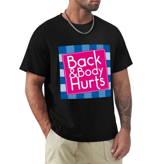 Back And Body Hurts Men's Cotton HD Print Short Sleeve T-Shirt Crew ...