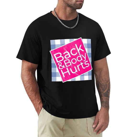 Back And Body Hurts Men's Cotton HD Print Short Sleeve T-Shirt Crew ...