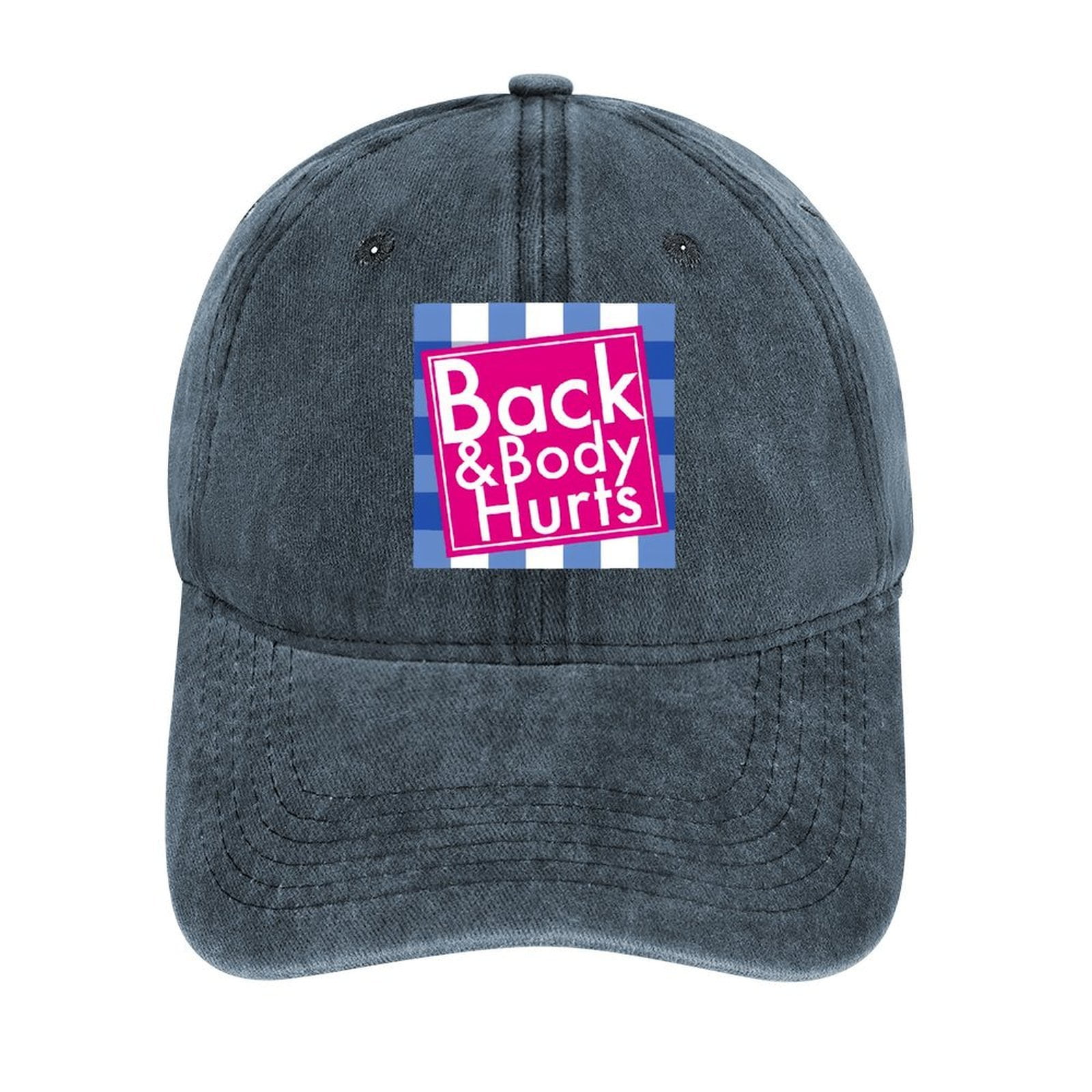 Back And Body Hurts Navy Hat Adjustable Funny Fashion Unisex Baseball ...