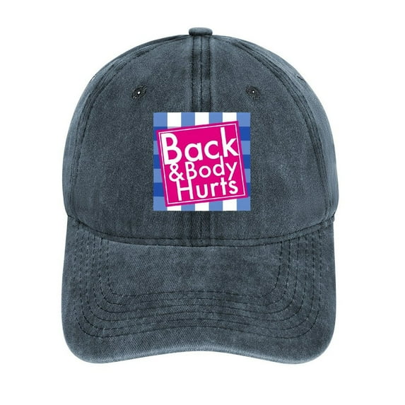 Back And Body Hurts Navy Hat Adjustable Funny Fashion Unisex Baseball ...