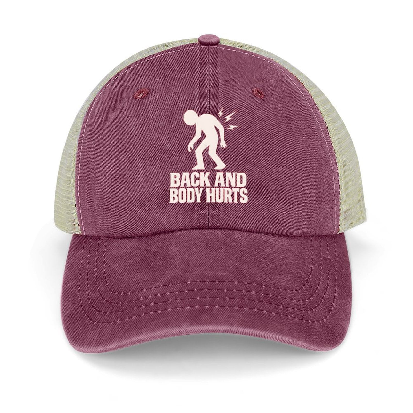 Back And Body Hurts Wine Red Baseball Cap for Men Women, Adjustable ...