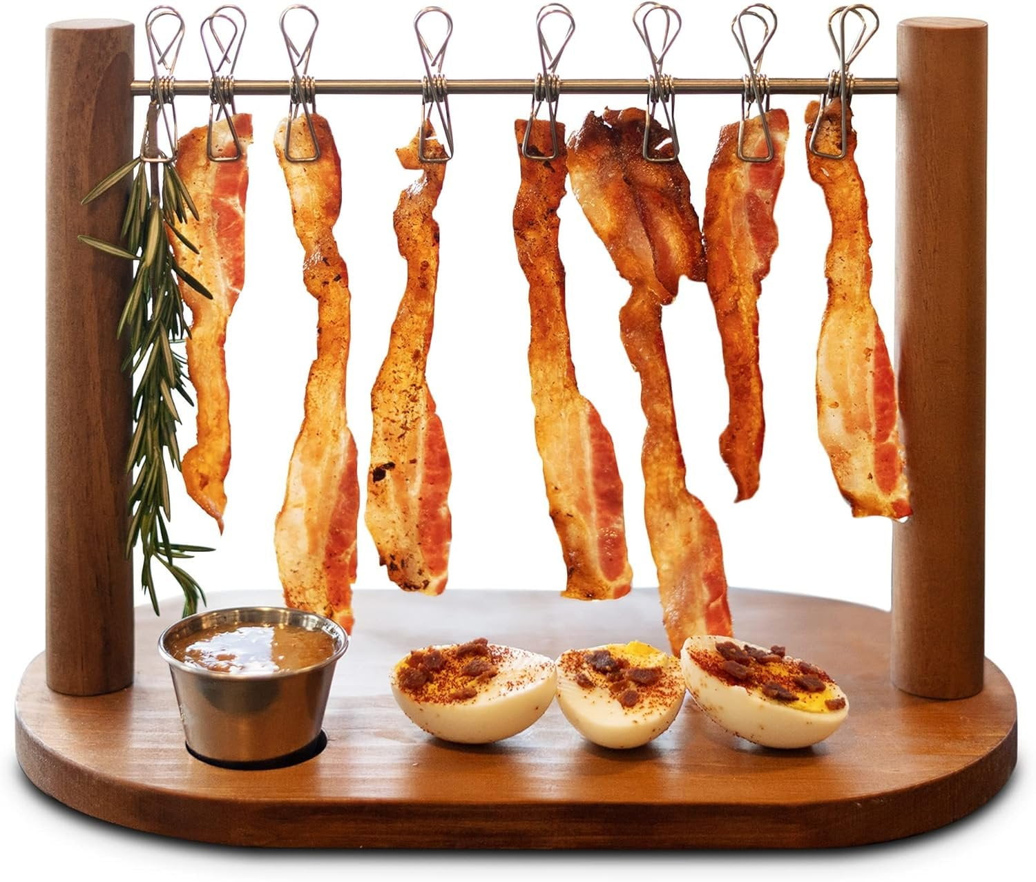Back Bay Dining Bacon Clothesline Set of 5 - Reusable Wooden Display ...
