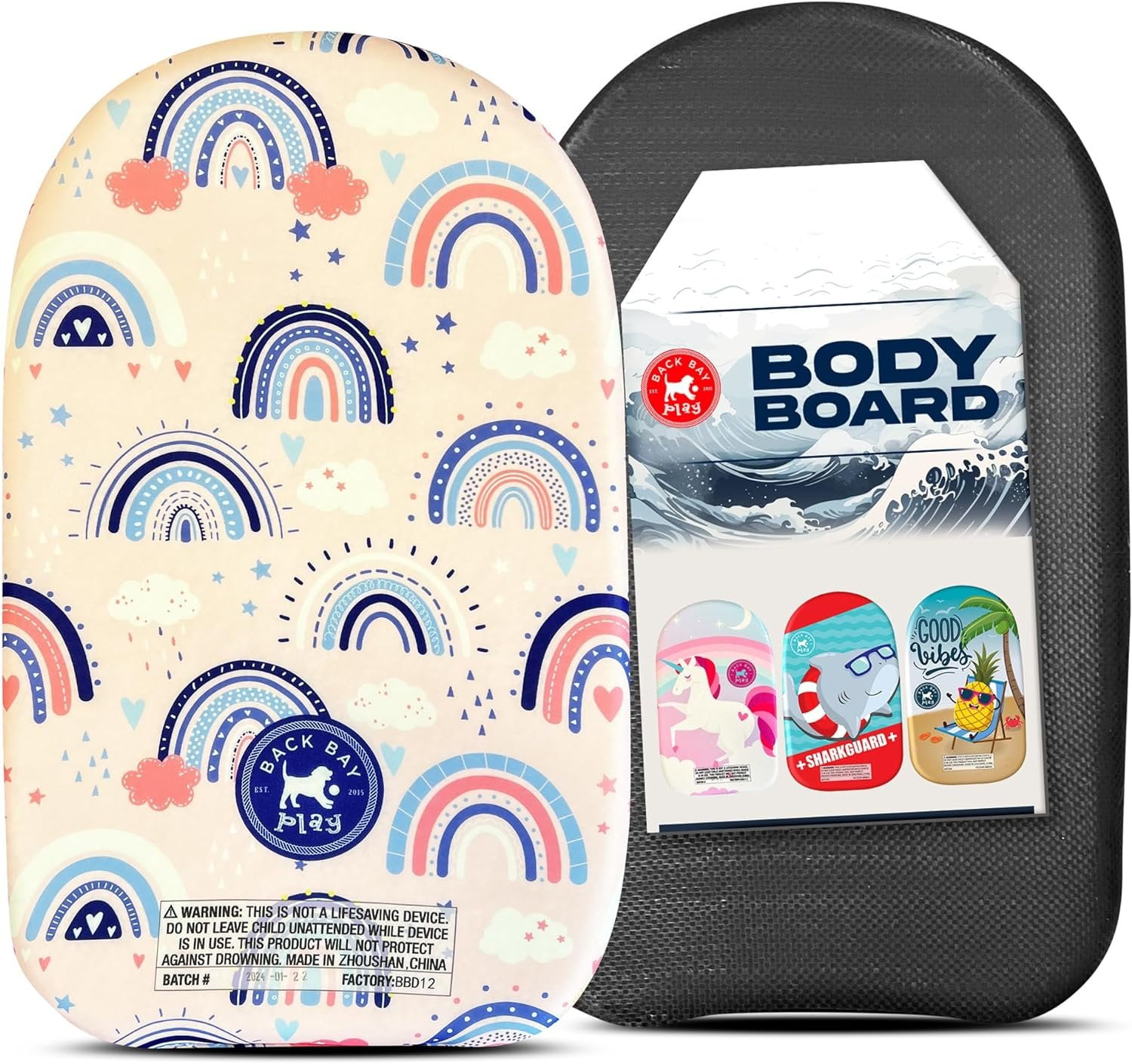 Back Bay Play 18" Body Boards - Lightweight EPS Core Boogie Boards for ...