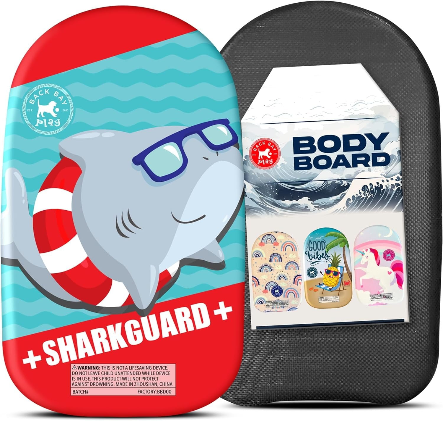 Back Bay Play 18" Body Boards - Lightweight EPS Core Boogie Boards for ...