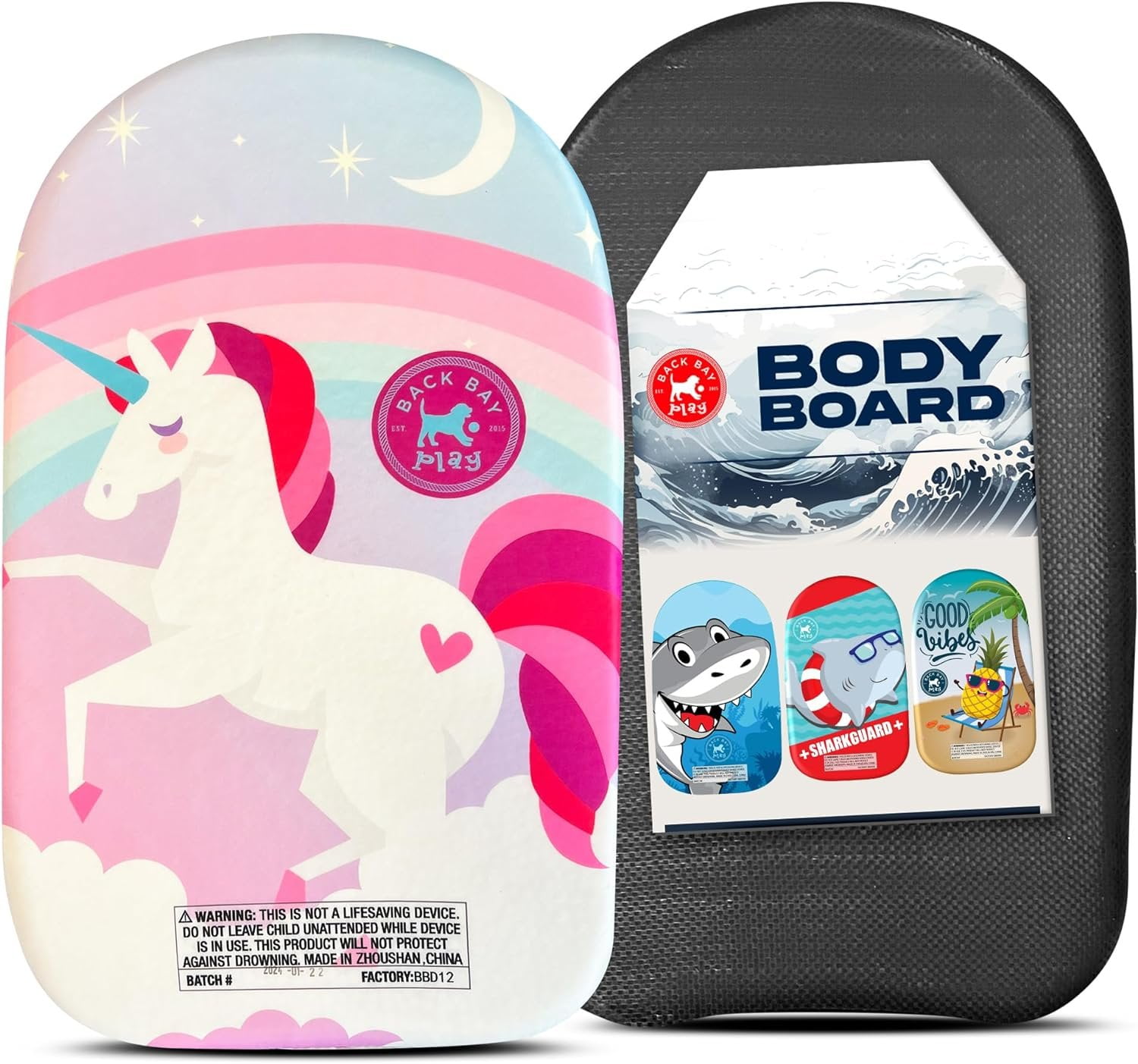 Back Bay Play 18" Body Boards - Lightweight EPS Core Boogie Boards for ...