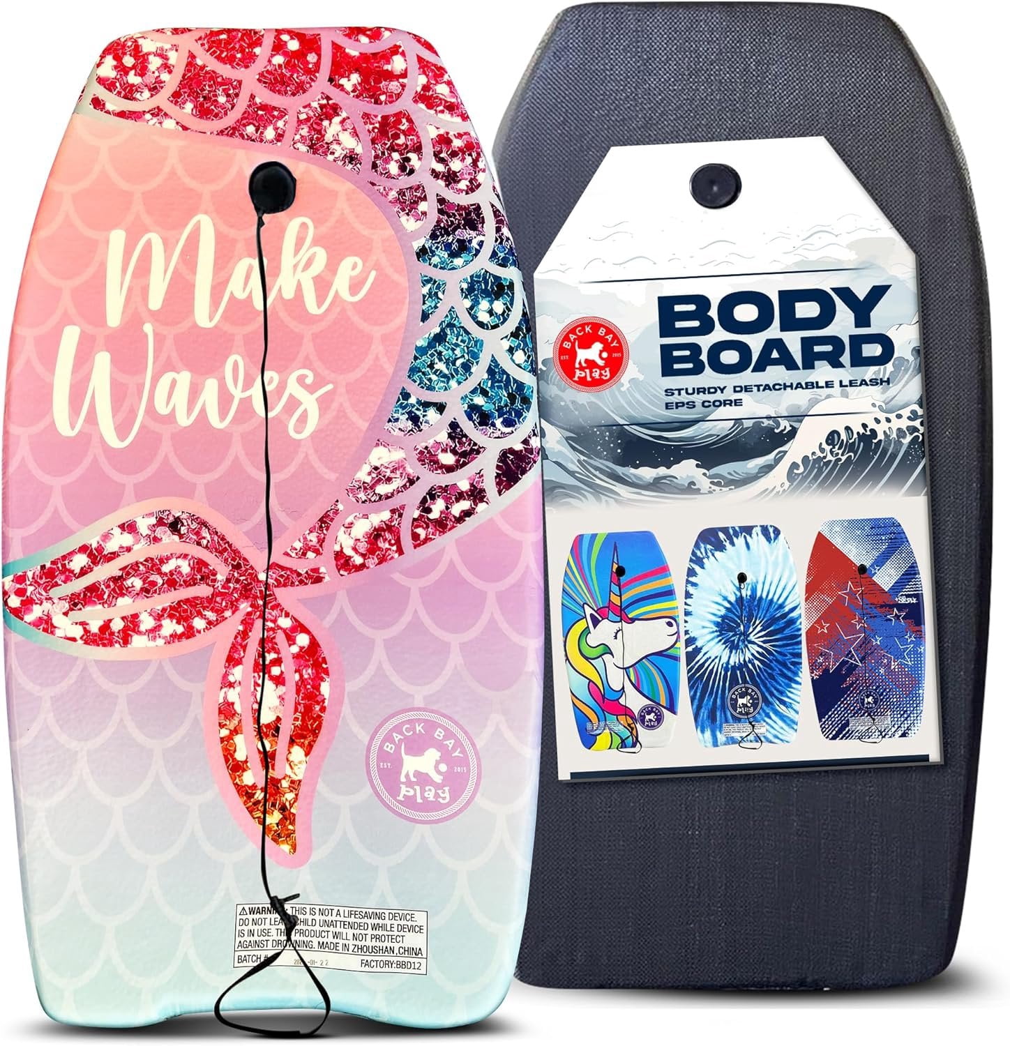 Back Bay Play 33" Body Boards - Lightweight EPS Core Boogie Boards for ...