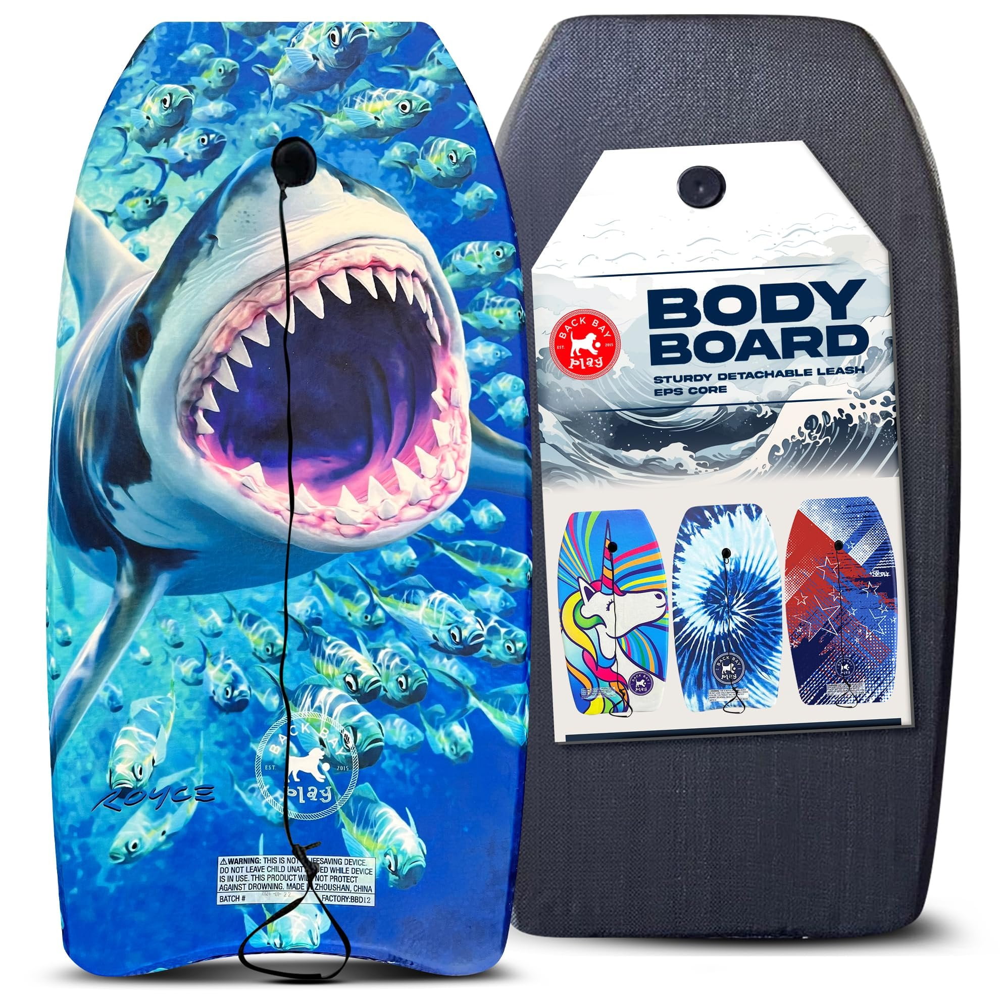 Back Bay Play 37" Body Boards - Lightweight EPS Core Boogie Boards for ...