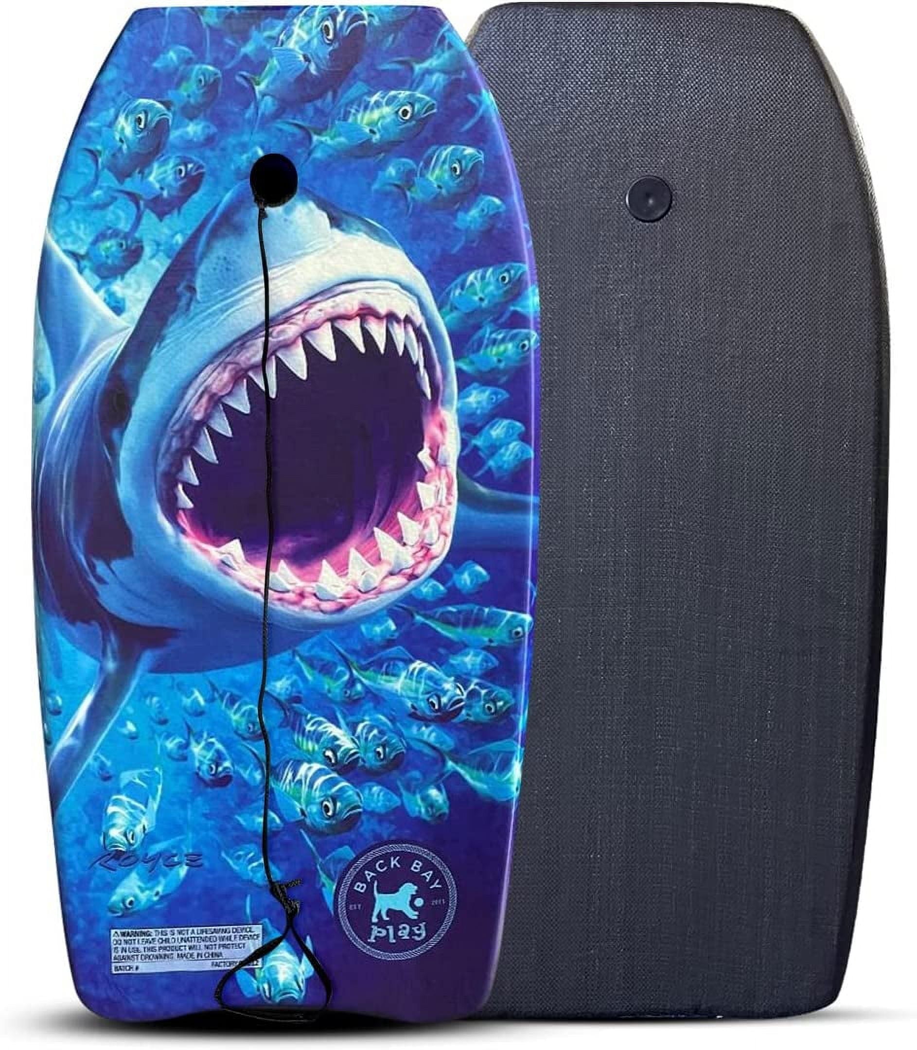 Back Bay Play 37" EPS Core Body Board - Shark Attack Boogie Board with ...