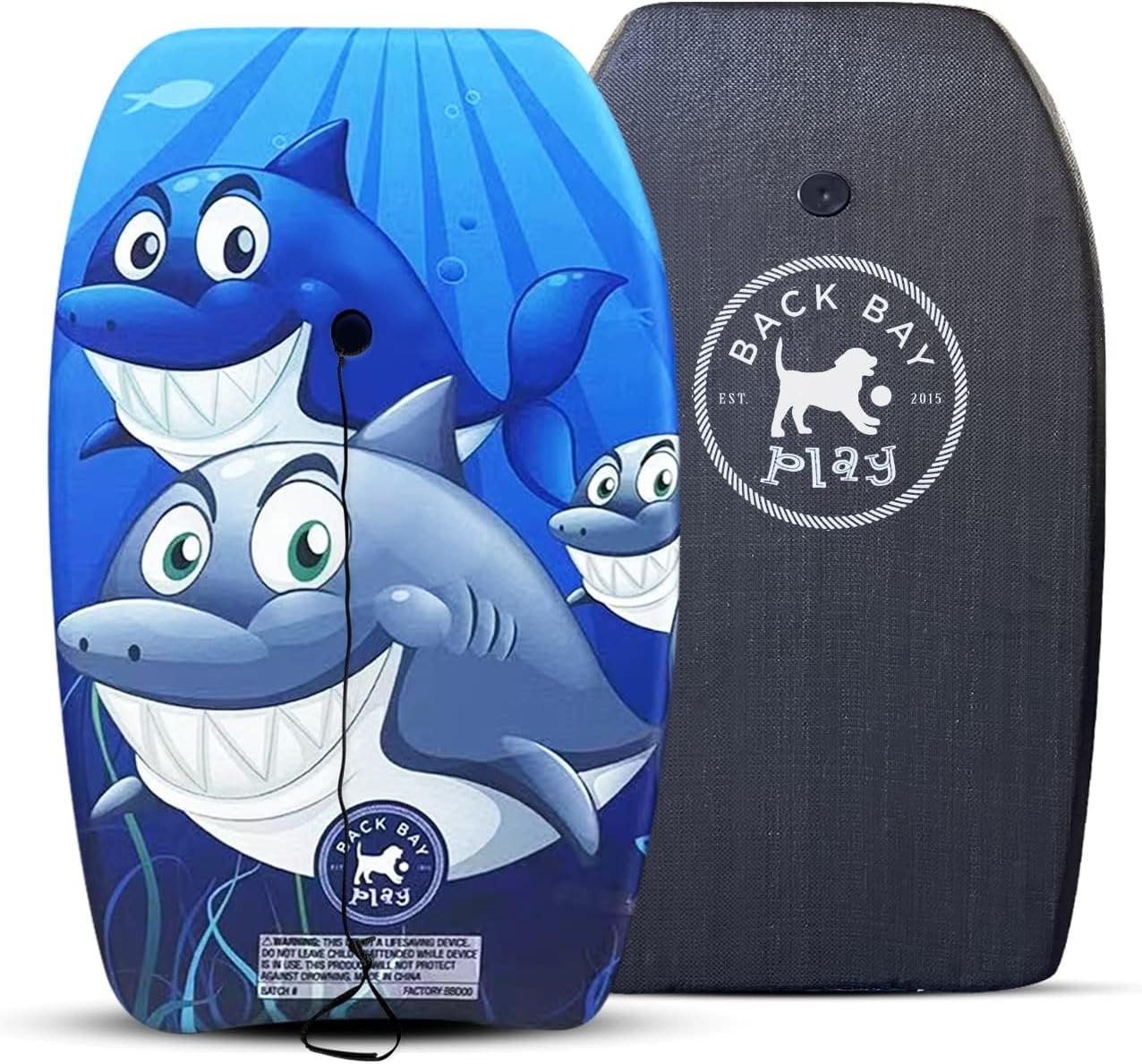 Back Bay Play 26" Kids Bodyboard with Wrist Leash - Beach Surf Ready ...