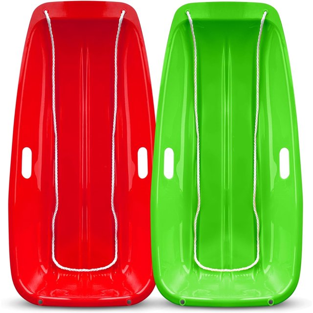 Back Bay Play Winter Snow Sleds Plastic Snow Sled for Kids and Adults ...