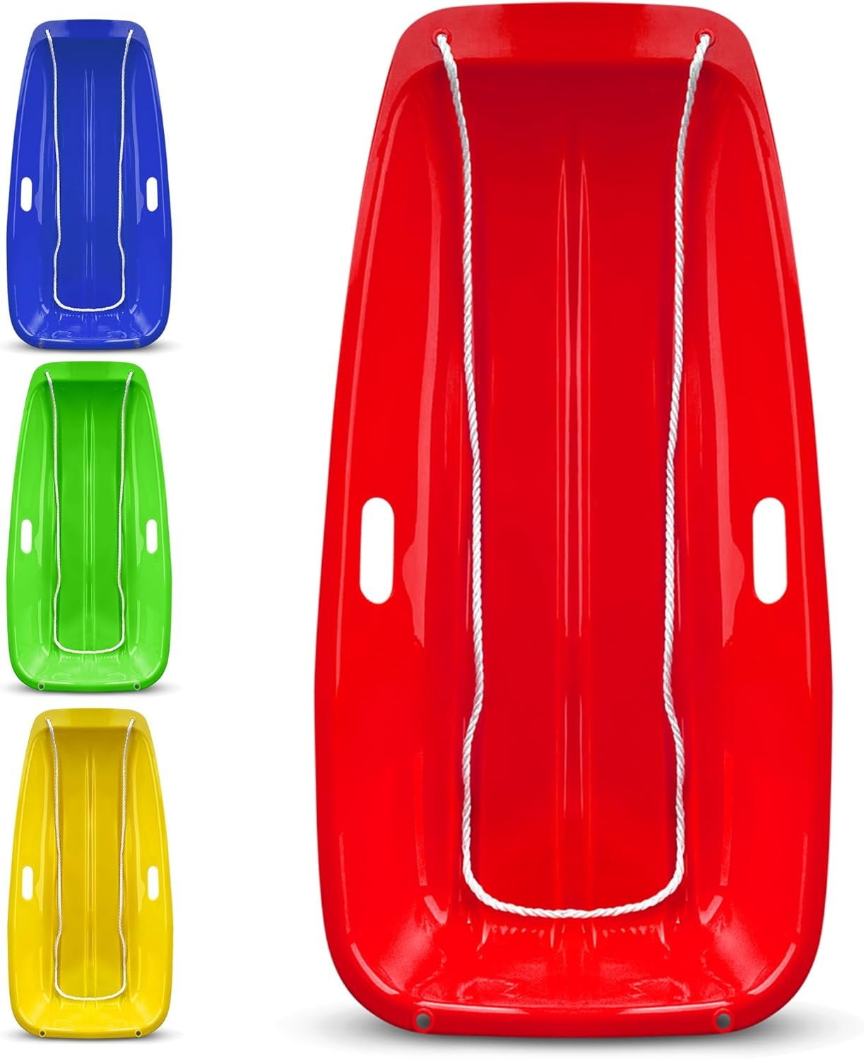 Back Bay Play Winter Snow Sleds Plastic Snow Sled for Kids and Adults ...