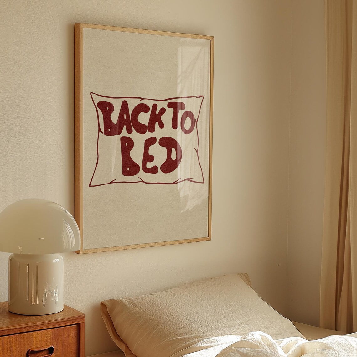 Back To Bed Mid Century Print Bauhaus Print, Trendy Bedroom Poster ...