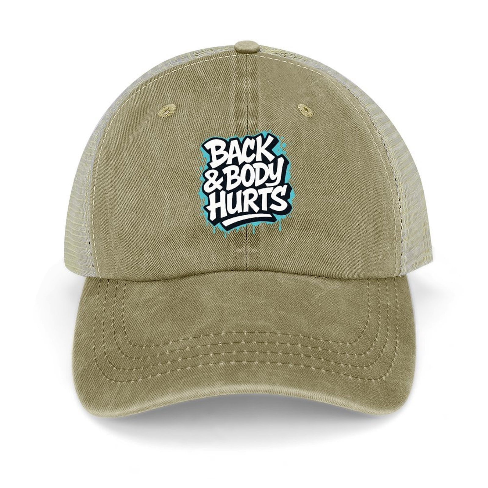 Back Body Hurts Khaki Baseball Cap for Men Women, Adjustable Snapback ...