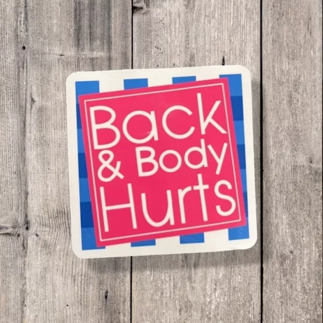 Back And Body Hurts Parody Water Bottle Laptop Notebook Stickerkindle ...