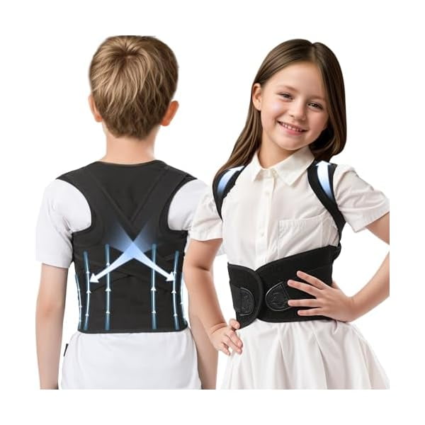 Back Brace Posture Corrector for Kids, Adjustable Full Back Support ...