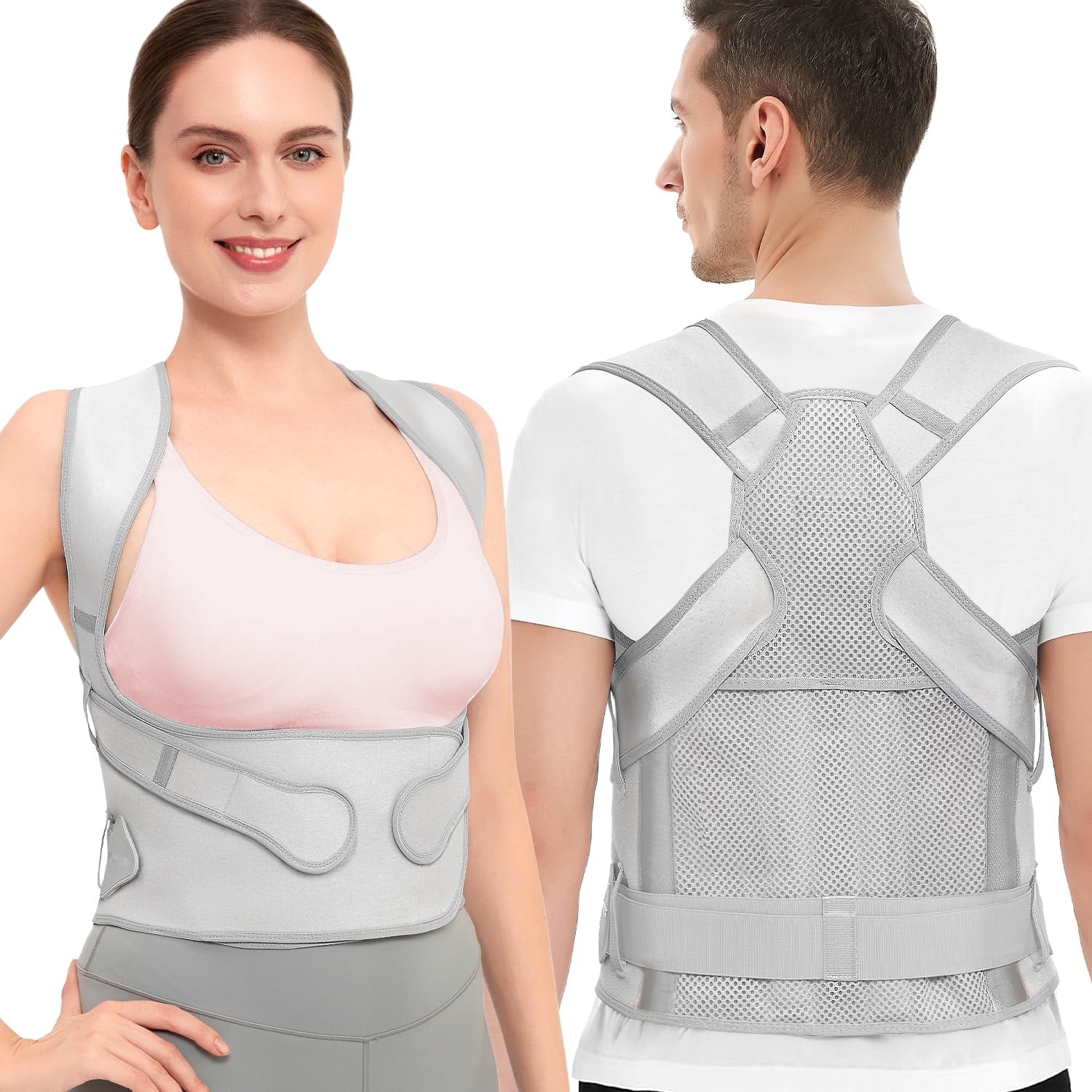 Back Brace Posture Corrector, Shoulder Straightener, Adjustable Full Back Support for Women and ...