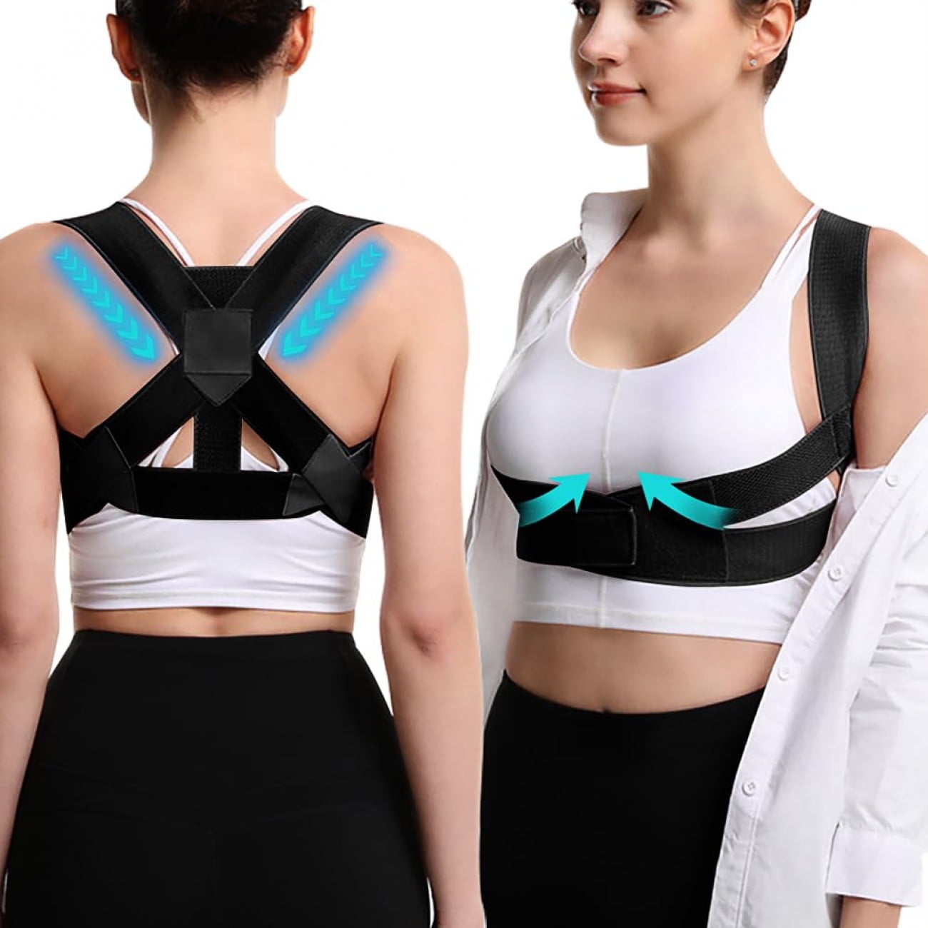 Back Brace Posture Corrector for Women, Adjustable Shoulder Brace for Men Back Straightener ...