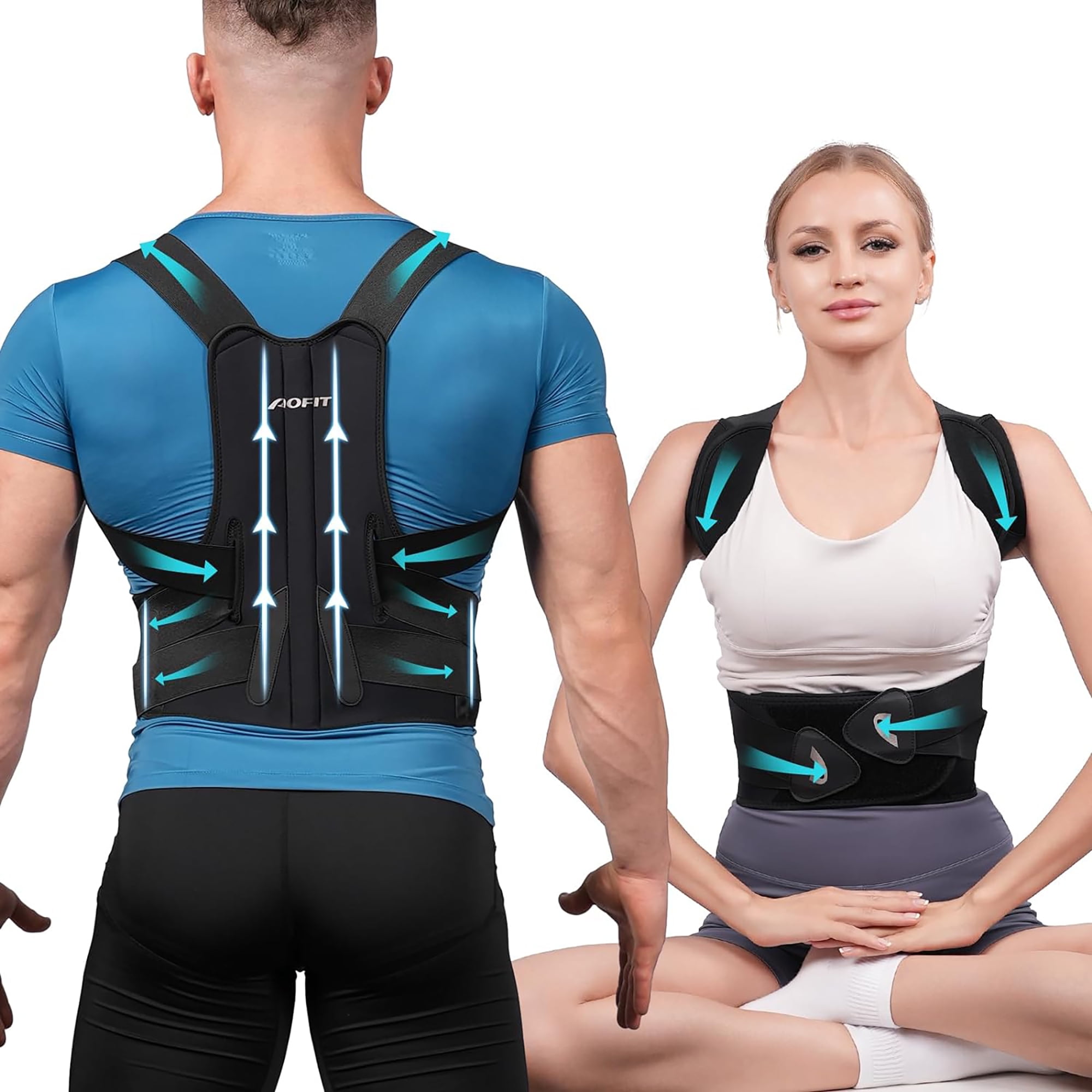 Back Brace and Posture Corrector for Women and Men, Adjustable And ...