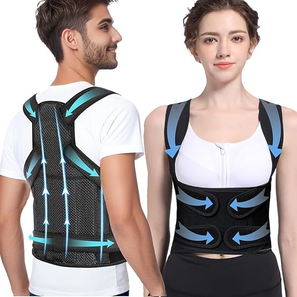 Back Brace Posture Corrector for Women and Men,Adjustable Full Back ...