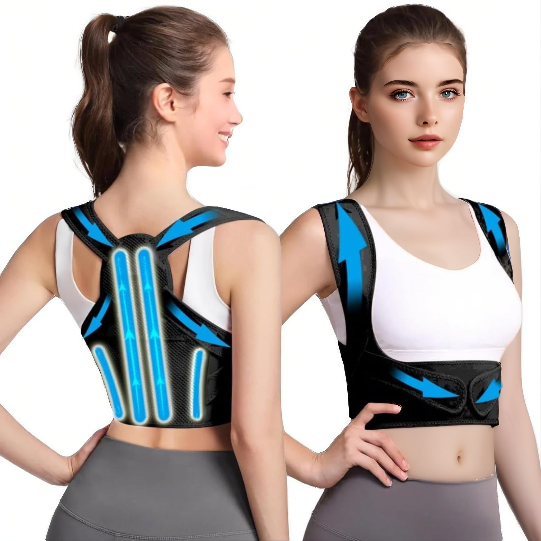 Back Brace Posture Corrector for Women & Men: Adjustable Lightweight ...