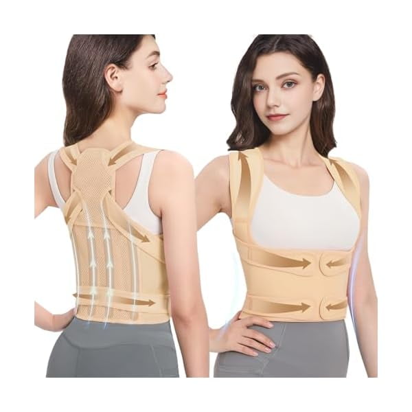Back Brace Posture Corrector for Women & Men, Adjustable Shoulder ...