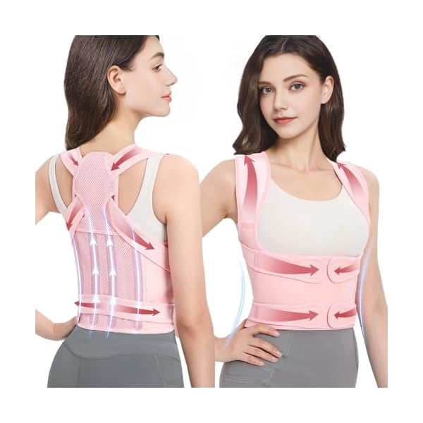Back Brace Posture Corrector for Women & Men, Adjustable Shoulder ...
