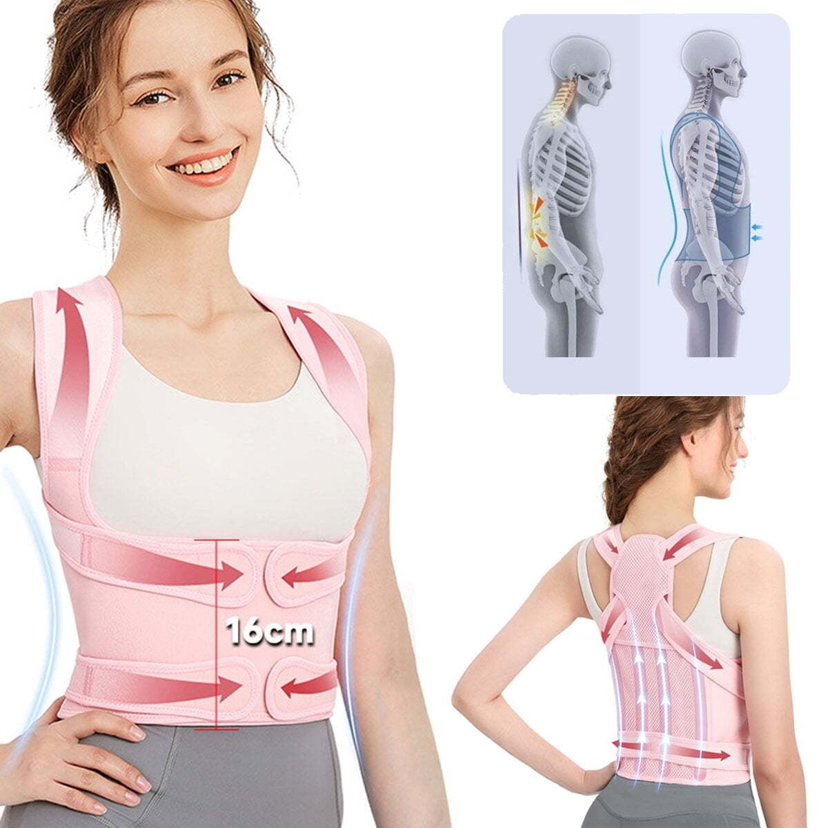 Back Brace Posture Corrector for Women Men, Back Straightener Posture ...
