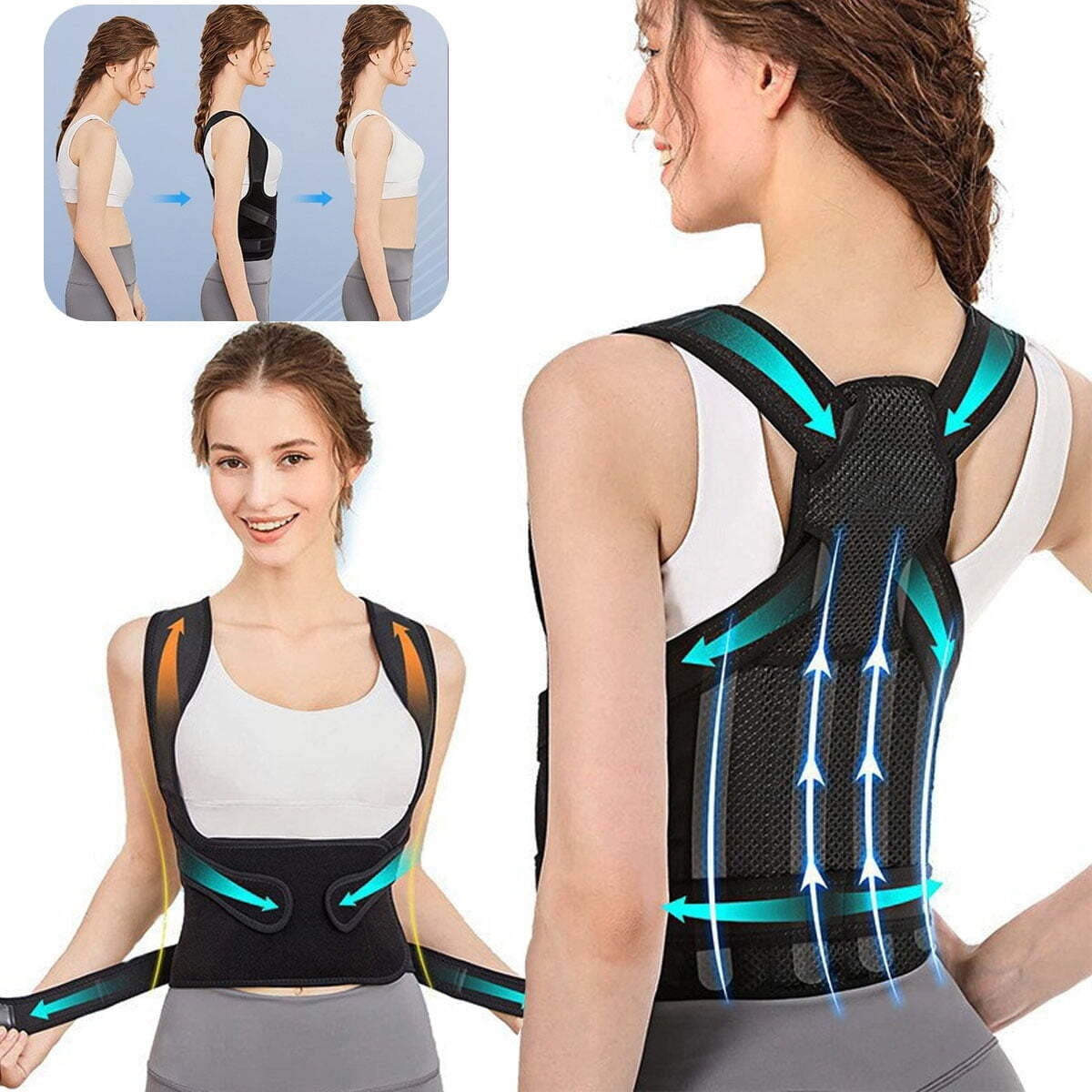 Back Brace Posture Corrector for Women Men, Back Straightener Posture ...