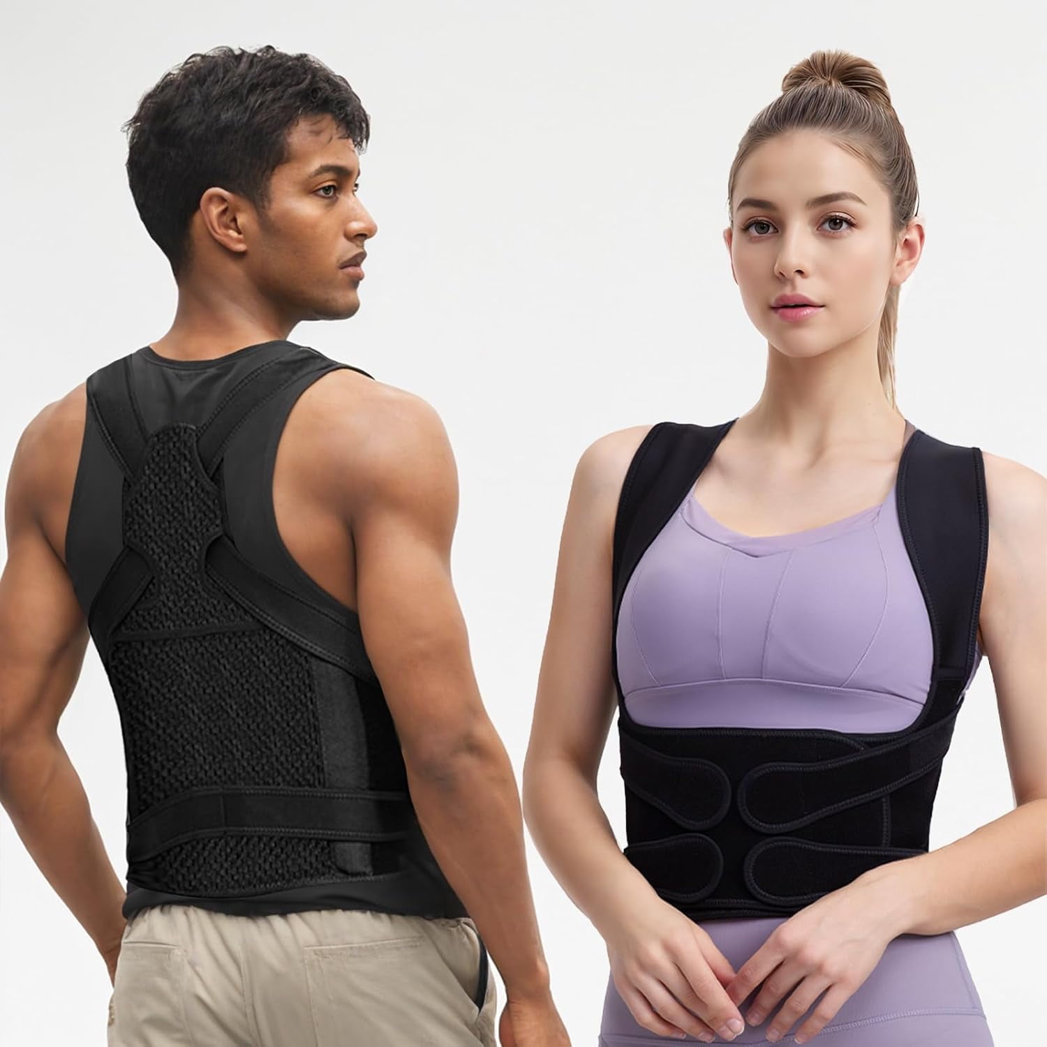 Back Brace Posture Corrector for Women and Men, Full Back Support ...
