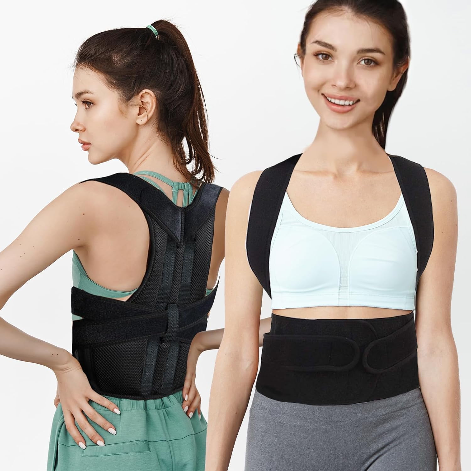 Back Brace Posture Corrector for Women and Men, Full Back Support ...